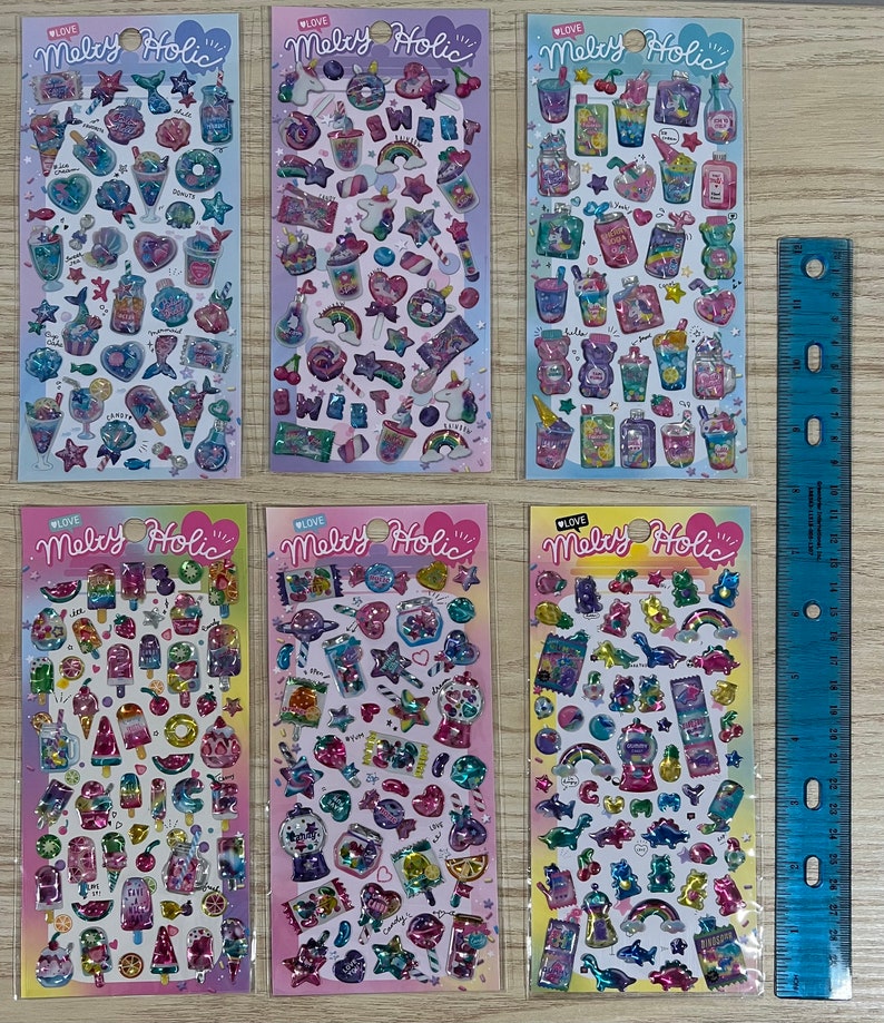 Random Mystery 3D Sticker Sheets: Assorted Styles, Puffy Bubble ...