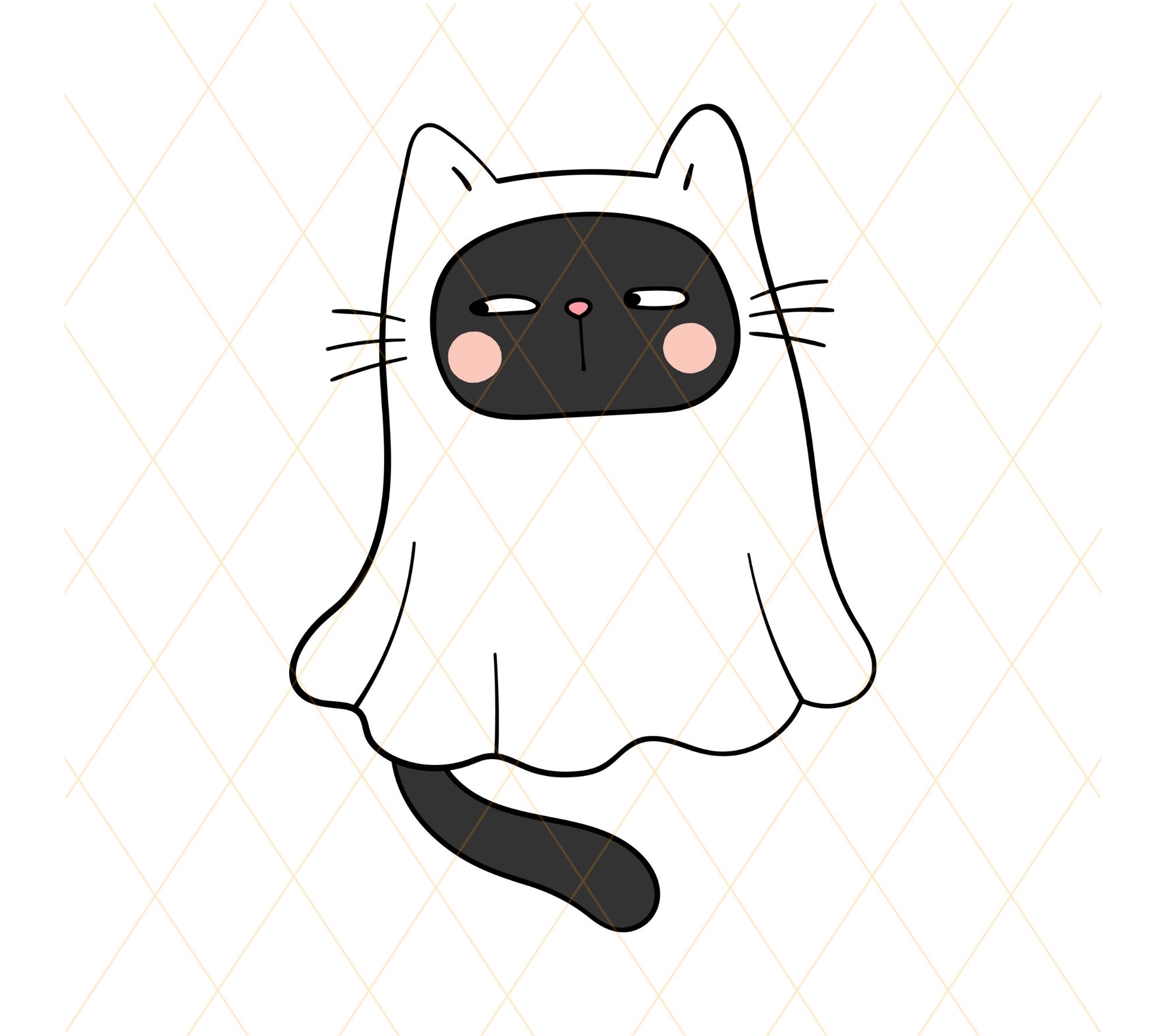 Digital PNG Cute Cat GHOSTS Download Sublimation Halloween Fall - Etsy