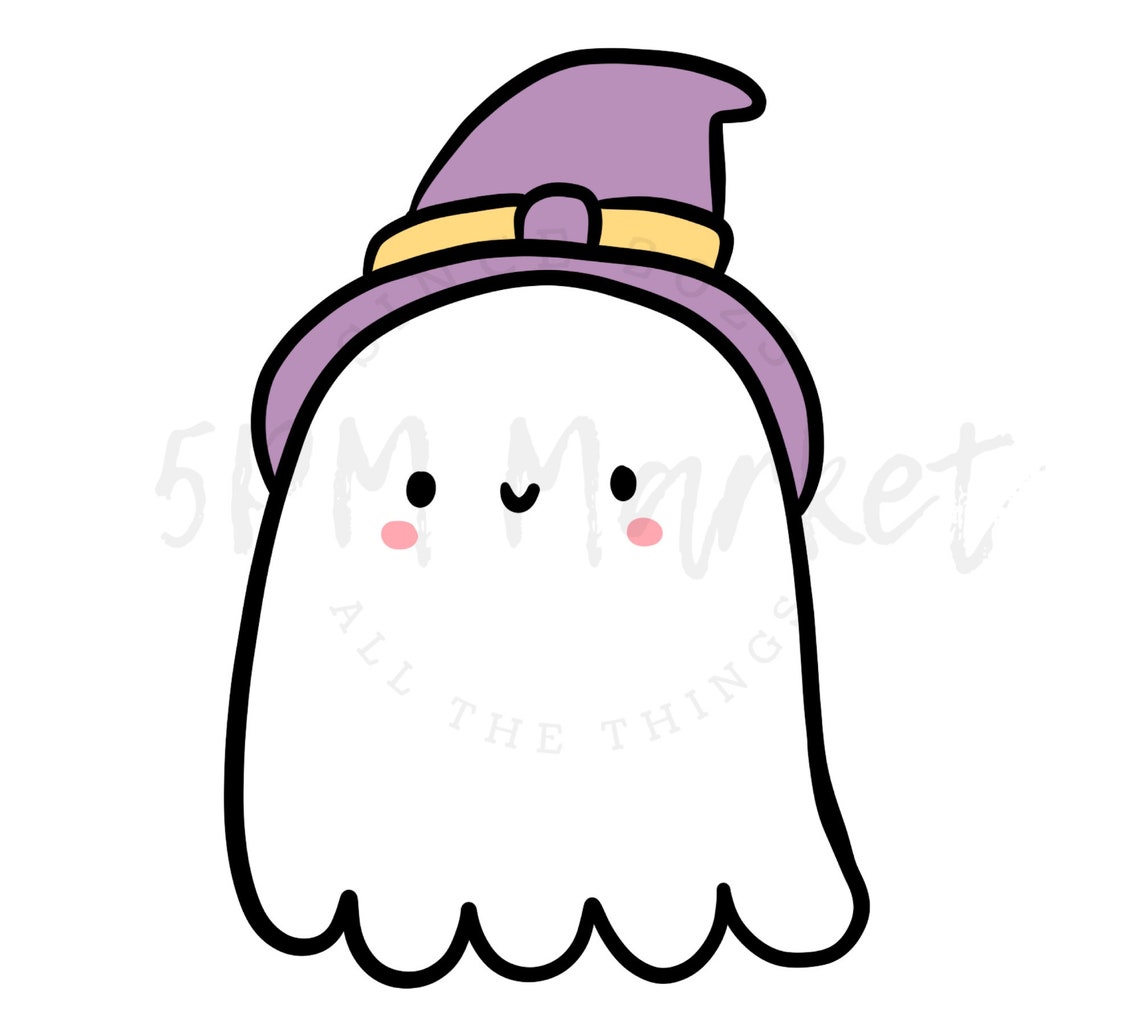 Cute Doodle GHOST Clipart, Adorable Halloween Art, Sublimation, 5 PNG ...