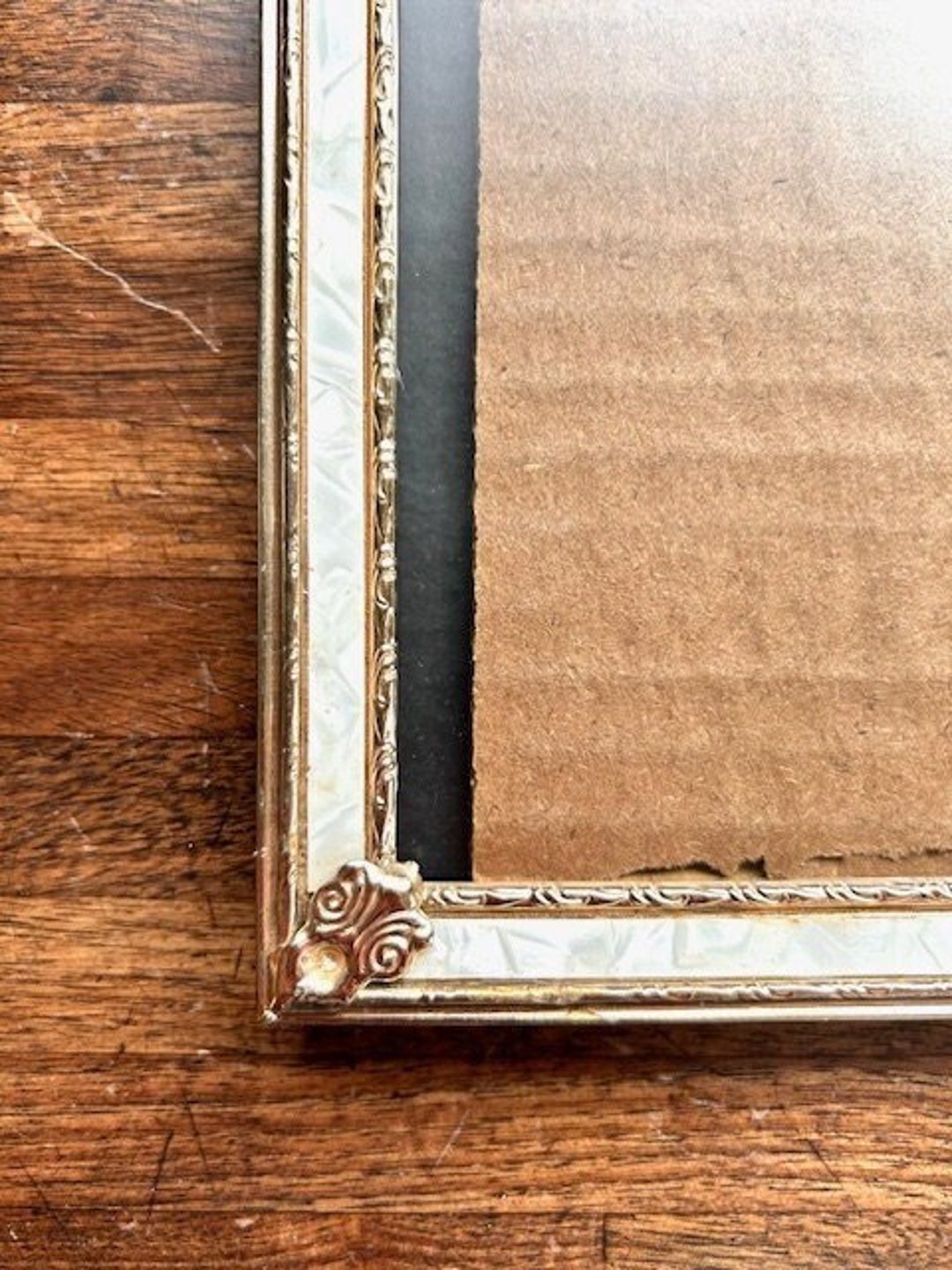 Vintage 8 X 10 Faux Pearl Inlay Brass Metal Picture Frame - Etsy