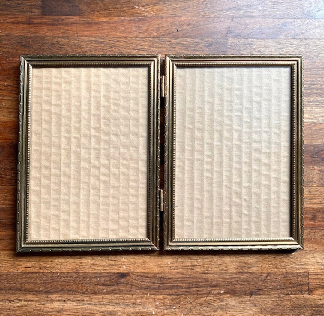Vintage Brass 5 X 7 Double Picture Frame - Etsy