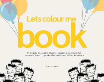 Printable Colouring Sheets, Instant Download, 20 Pages A4-size PDF, Fun ...