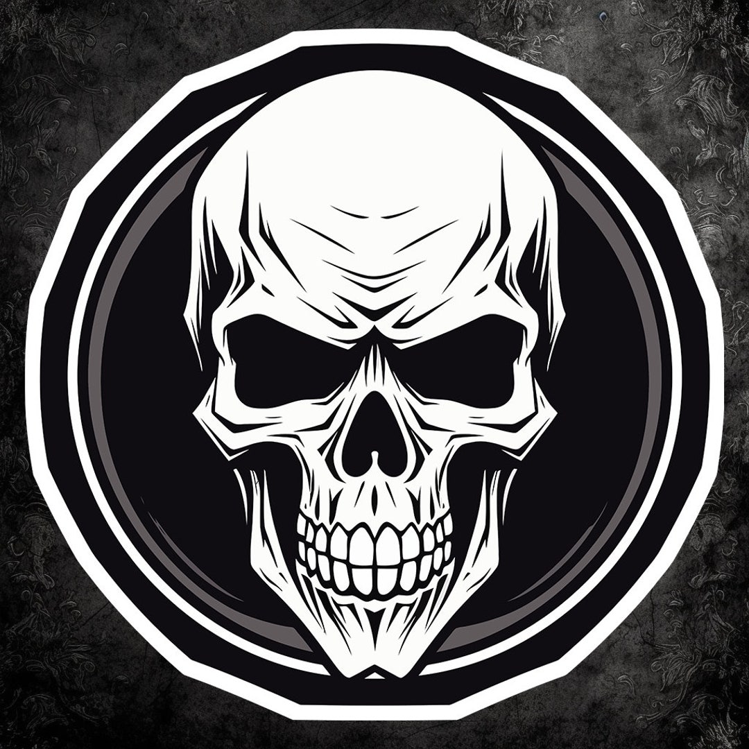 Creepy Skull Emblem - Macabre Vinyl Decal for Laptops, Water Bottles ...