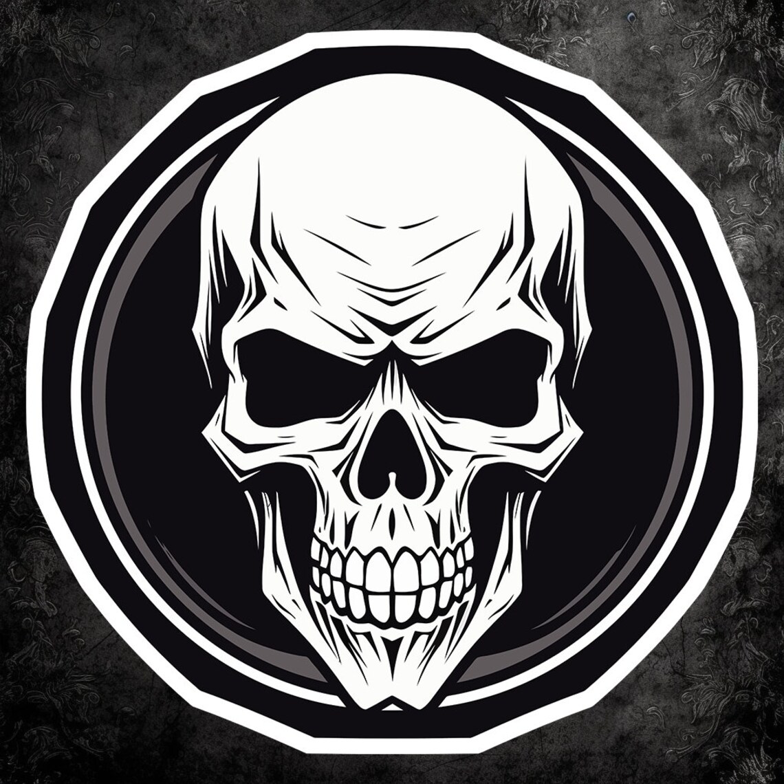 Creepy Skull Emblem Macabre Vinyl Decal for Laptops Water - Etsy