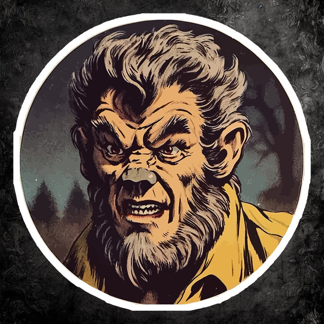 Retro Wolfman Movie Sticker: Classic Horror Vinyl Decal - Etsy