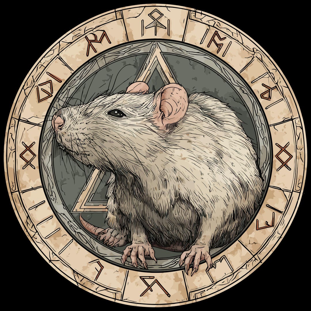 Witch’s Rat Sigil Sticker: Pagan Rune Design - Vinyl Decal - Etsy