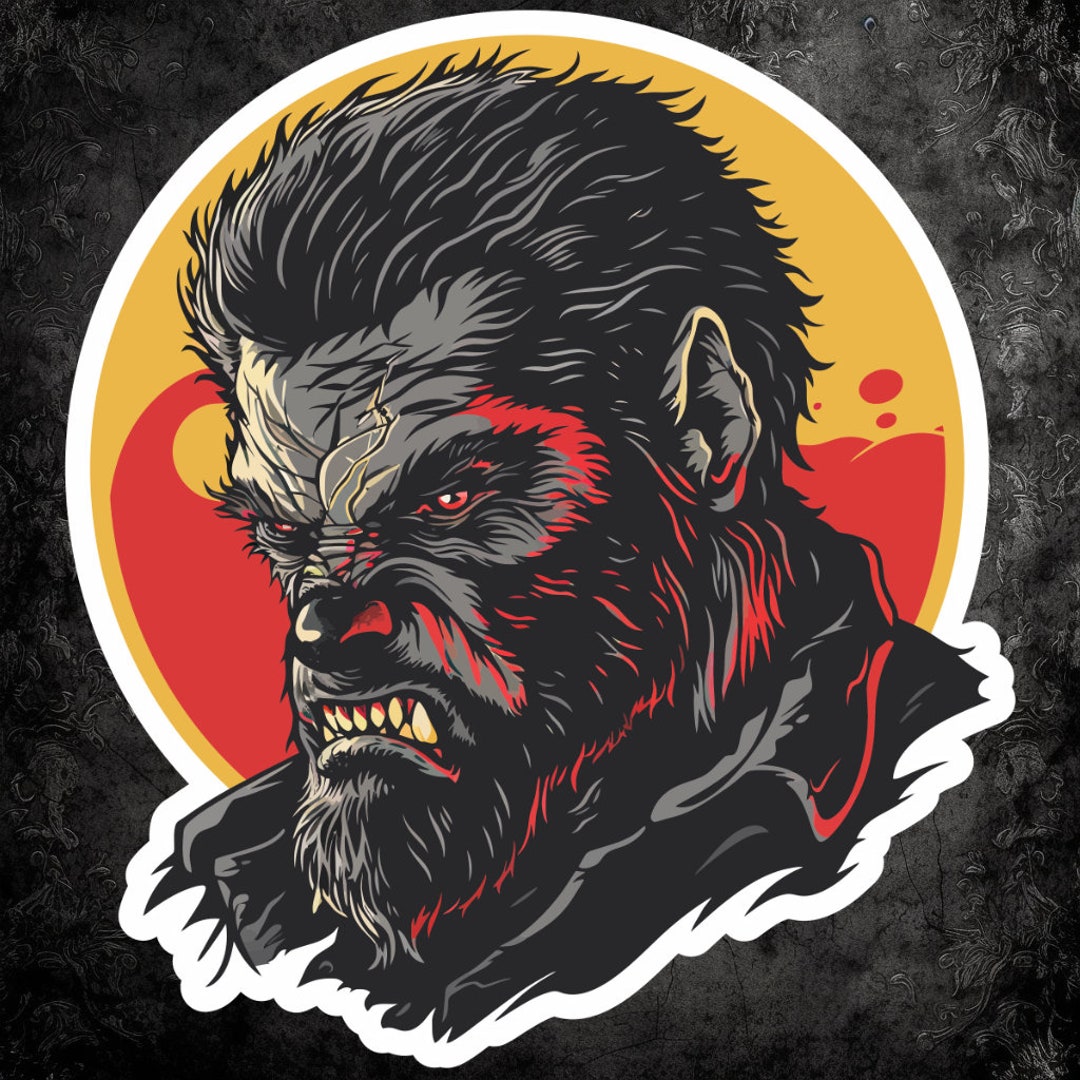 Wolfman Howl - Classic Horror Creature Sticker, Moonlit Beast Design - Etsy
