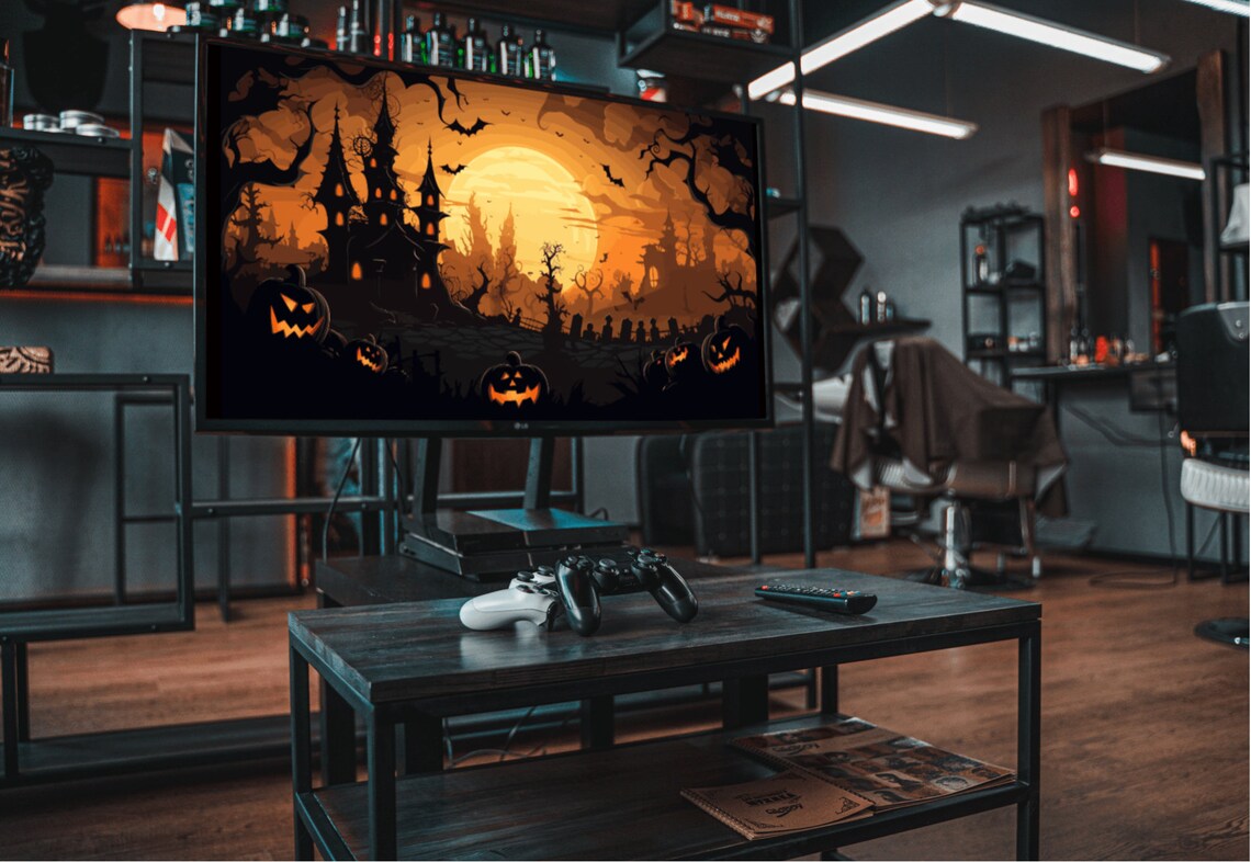 Halloween Night Desktop Wallpaper Moonlit Haunting for Computers ...