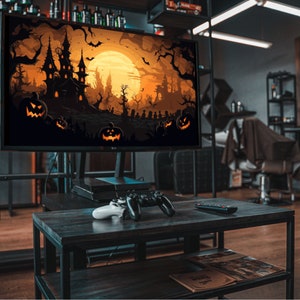 Halloween Night Desktop Wallpaper - Moonlit Haunting for Computers ...