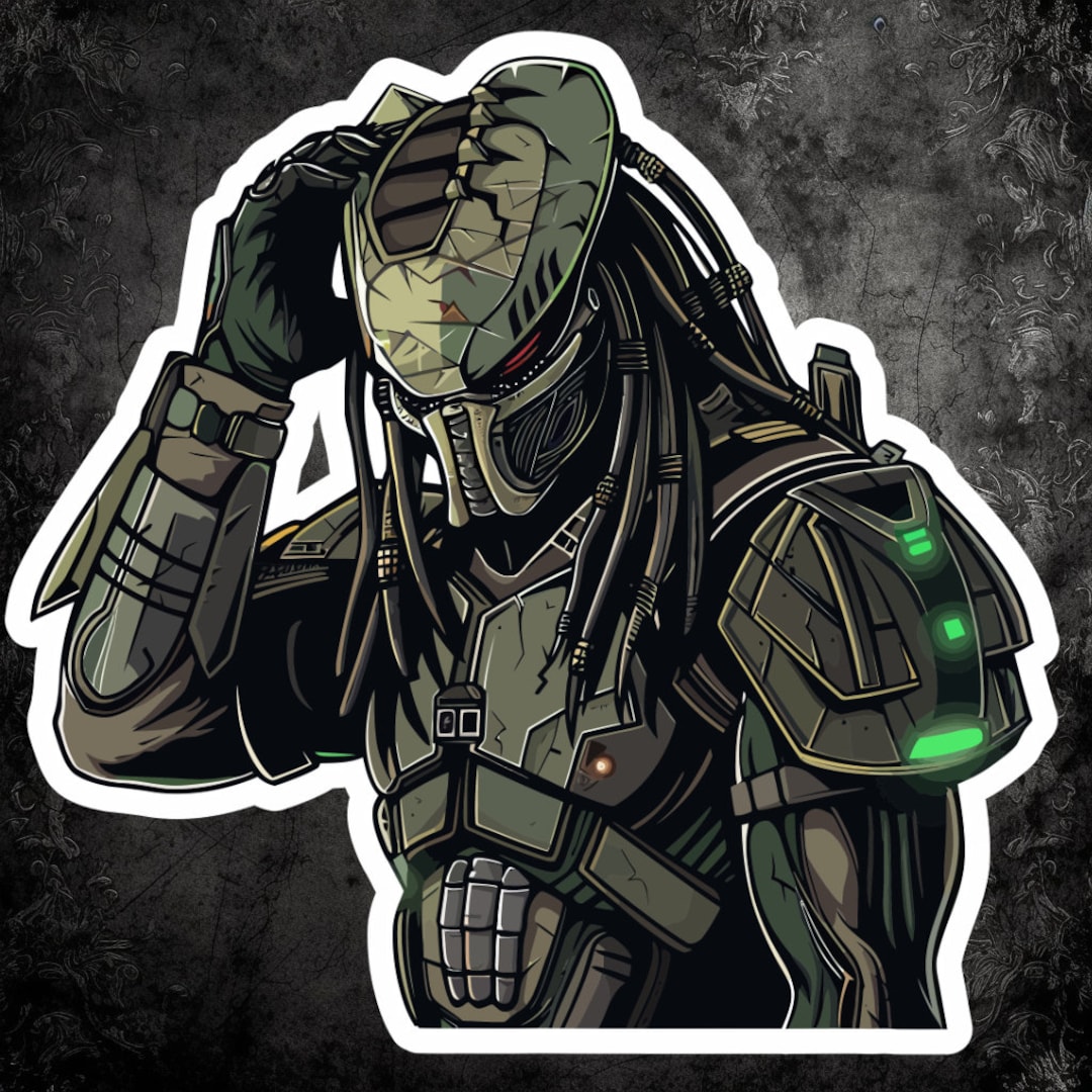 Yautja Hunter - Galactic Trophy Seeker Sticker, Alien Warrior Design - Etsy