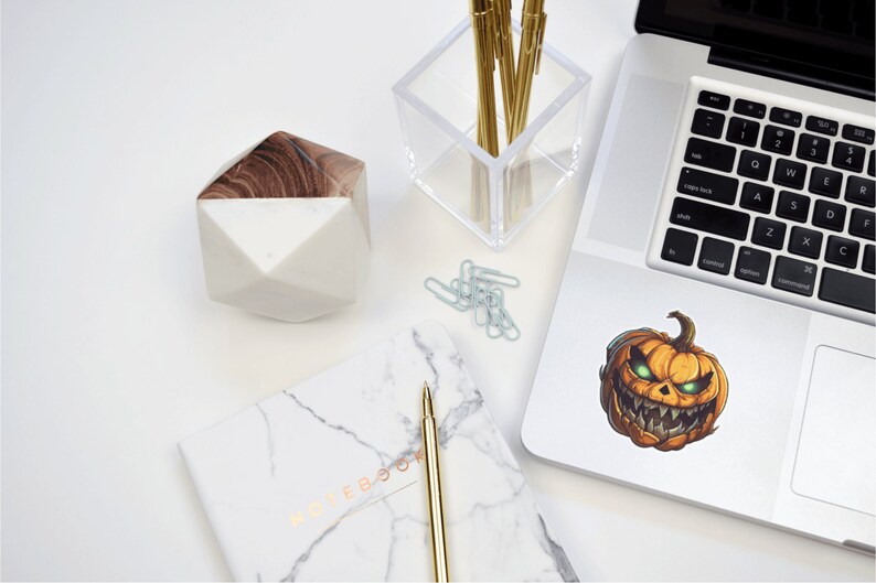 Halloween Jack-o'-lantern Vinyl Sticker: Spooky Pumpkin Decal - Etsy
