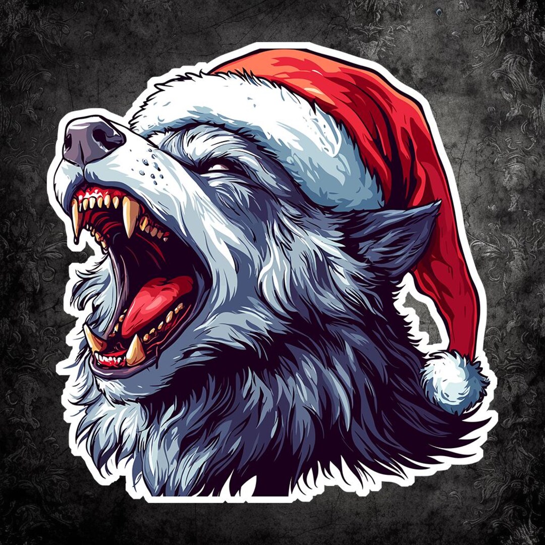 Holiday Howl: Werewolf Santa Sticker - Etsy