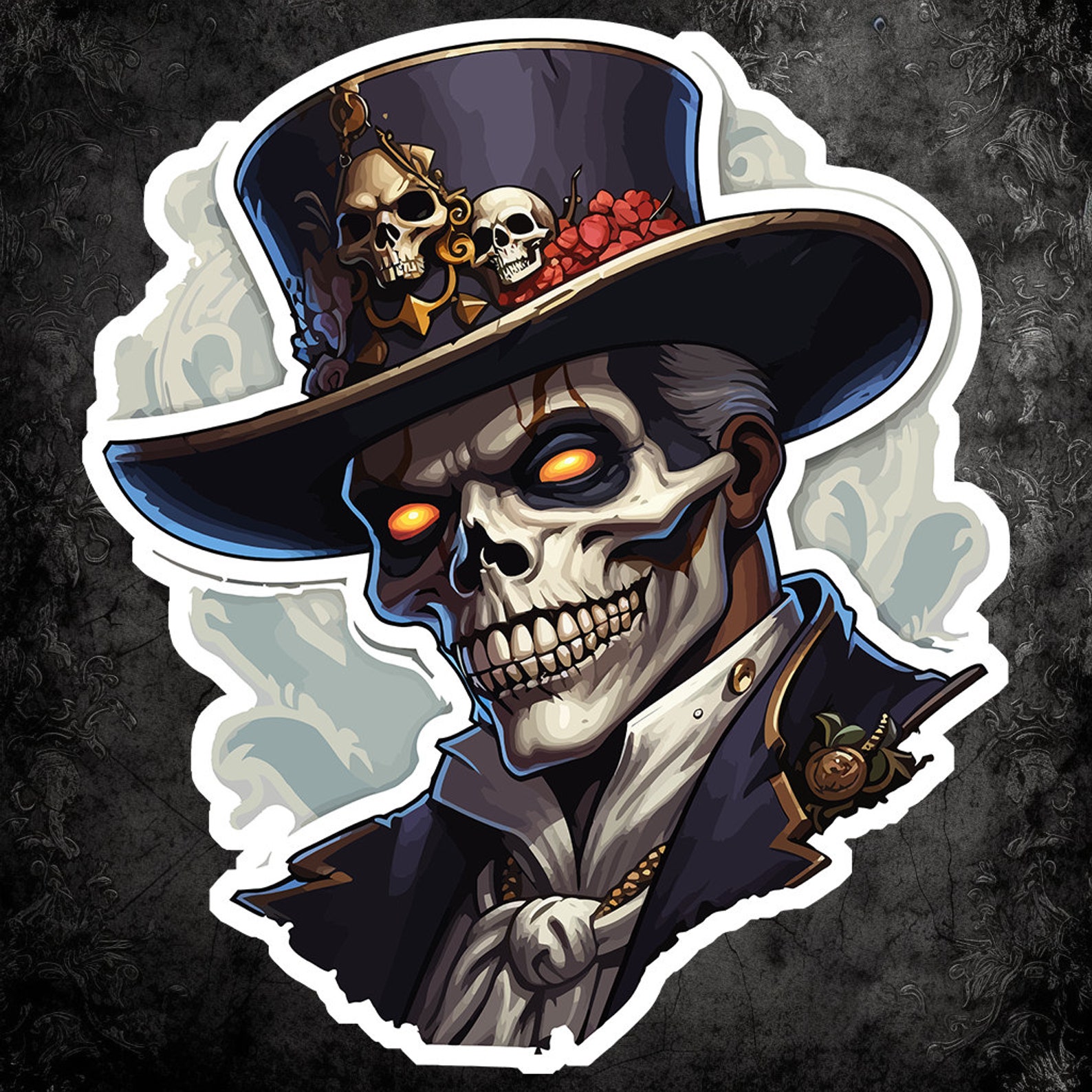 Halloween Baron Samedi Voodoo Sticker - Mystic Smite Decor - Etsy