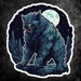 Lunar Fury Werewolf Sticker Vicious Werewolf Against Full Moon Decal ...