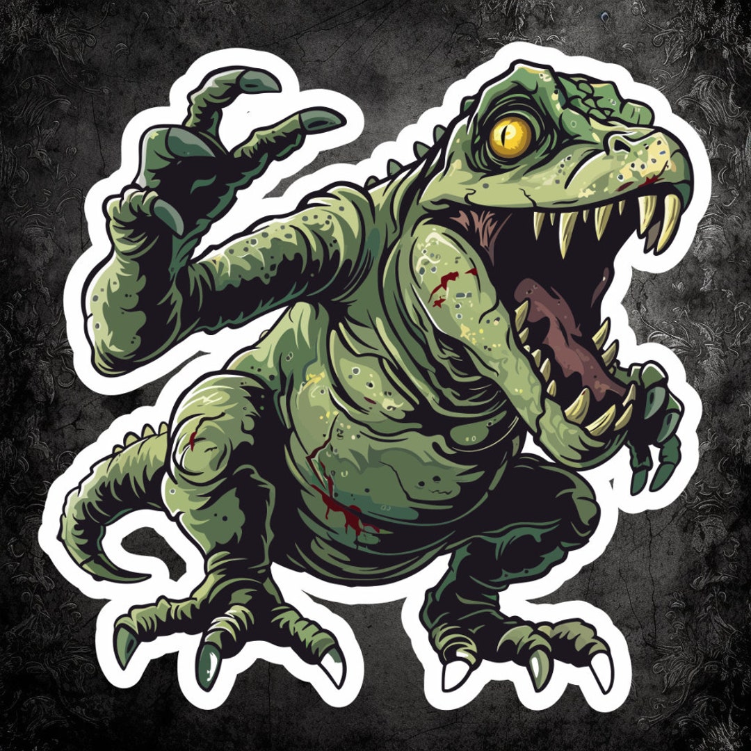 Lizard Man Monster Sticker - Creepy Reptilian Creature, Halloween ...