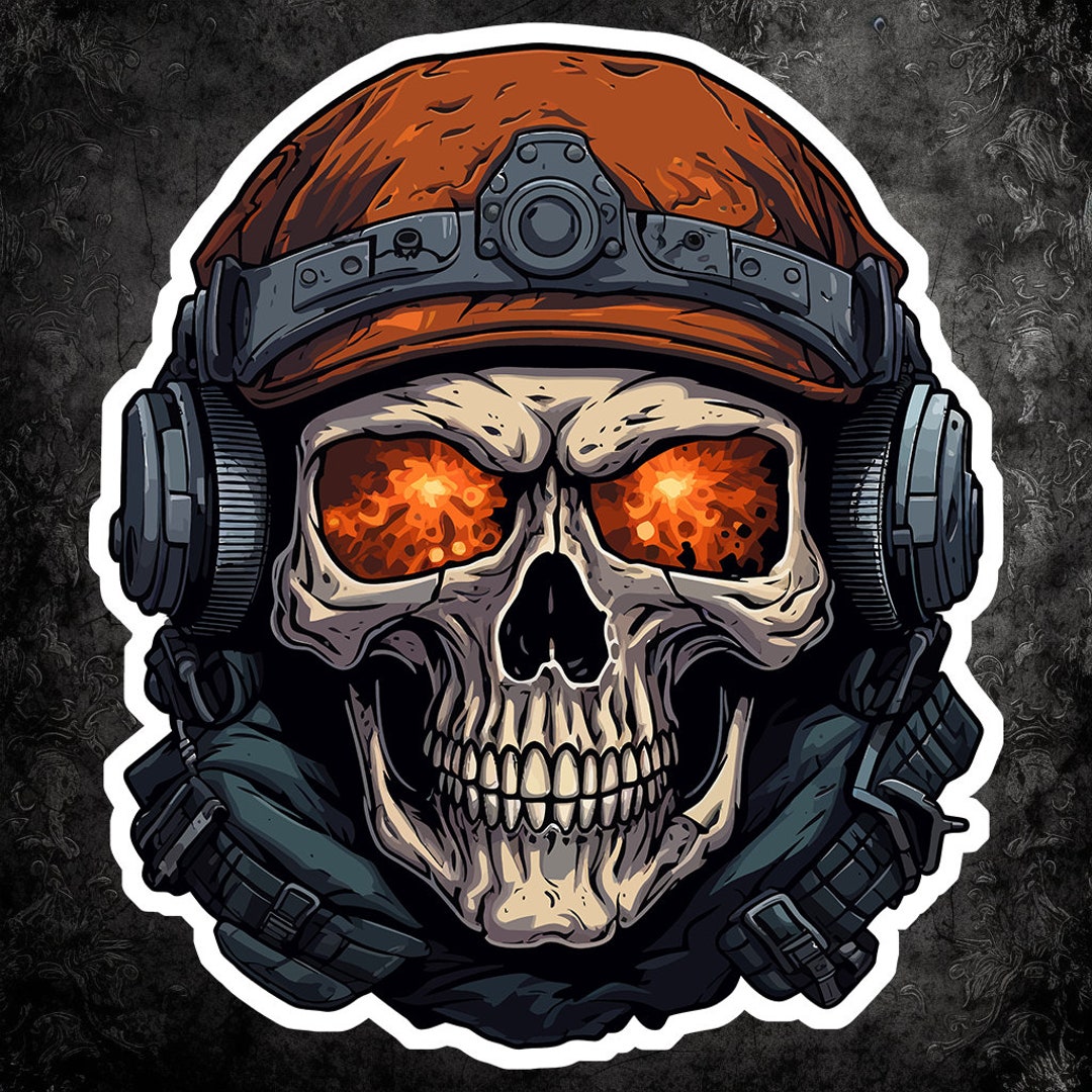 Halloween Skull Soldier Sticker - Tactical Terror - Etsy