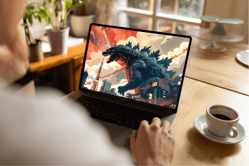 Tokyo Terror - Godzilla Rampage Wallpaper, Urban Destruction Scene - Etsy