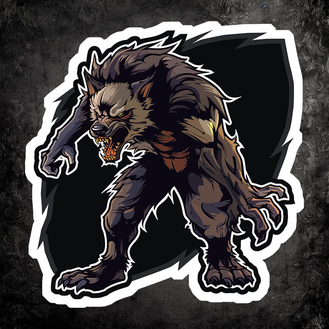 Moonlit Beast - Lycan Werewolf Sticker, Fierce Creature Design - Etsy