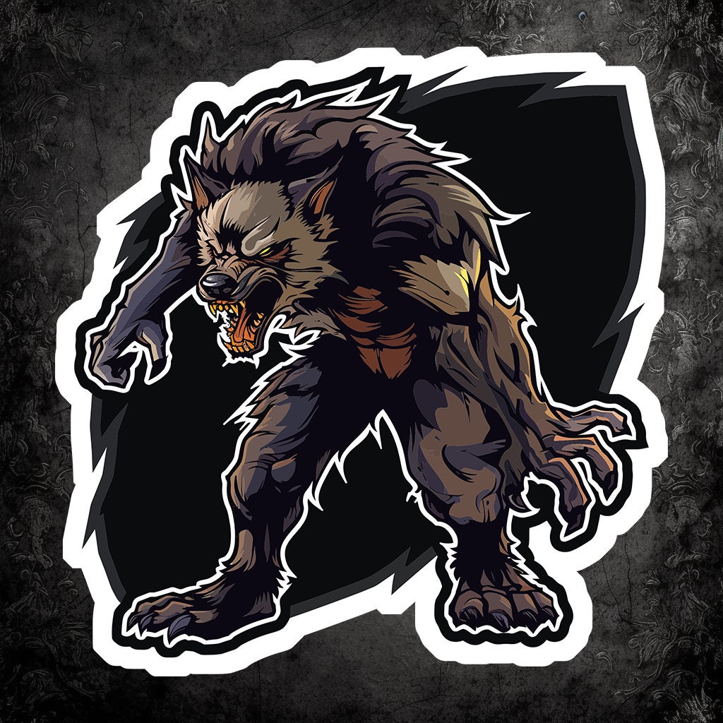 Moonlit Beast - Lycan Werewolf Sticker, Fierce Creature Design - Etsy
