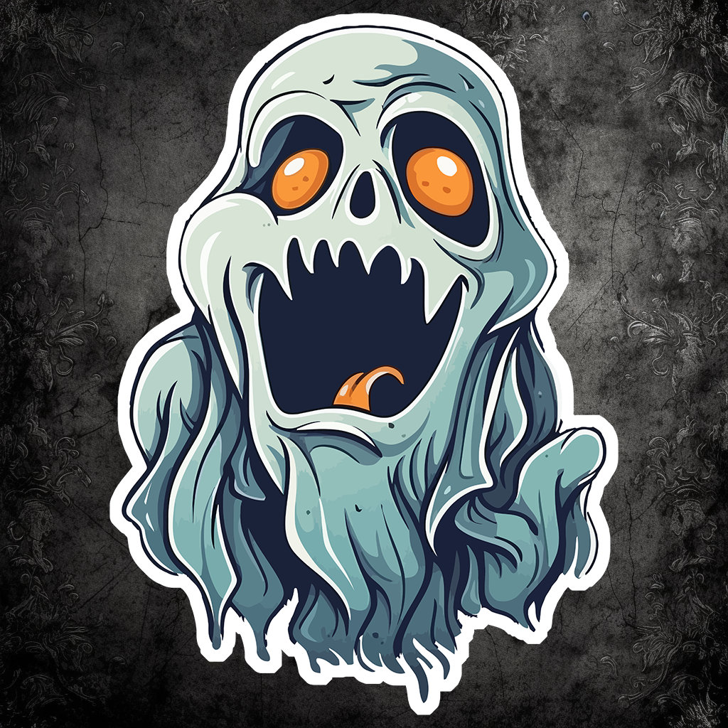 Howling Ghost Sticker Spooky Vinyl Decal for Laptops, Water Bottles ...