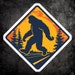 Bigfoot Crossing Sign - Cryptid Alert Sticker, Mythical Creature ...