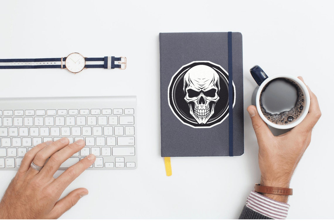 Creepy Skull Emblem Macabre Vinyl Decal for Laptops Water - Etsy