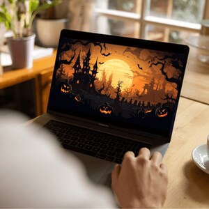 Halloween Night Desktop Wallpaper - Moonlit Haunting for Computers ...