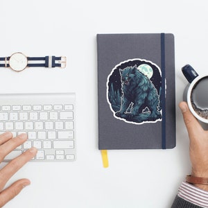 Lunar Fury Werewolf Sticker Vicious Werewolf Against Full Moon Decal ...