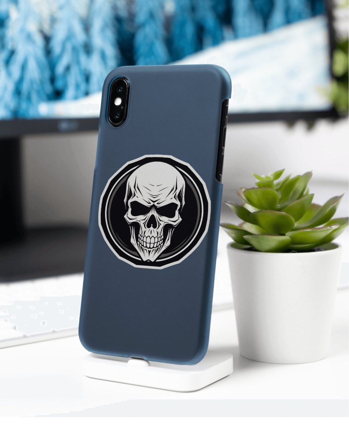 Creepy Skull Emblem Macabre Vinyl Decal for Laptops Water - Etsy