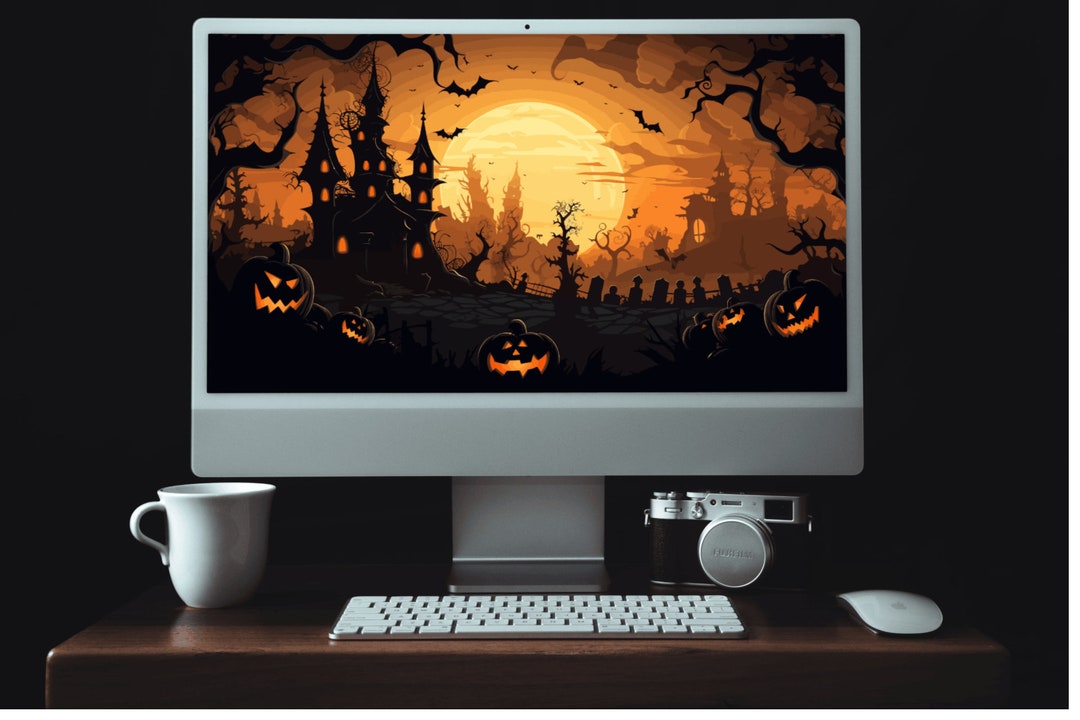 Halloween Night Desktop Wallpaper - Moonlit Haunting for Computers ...