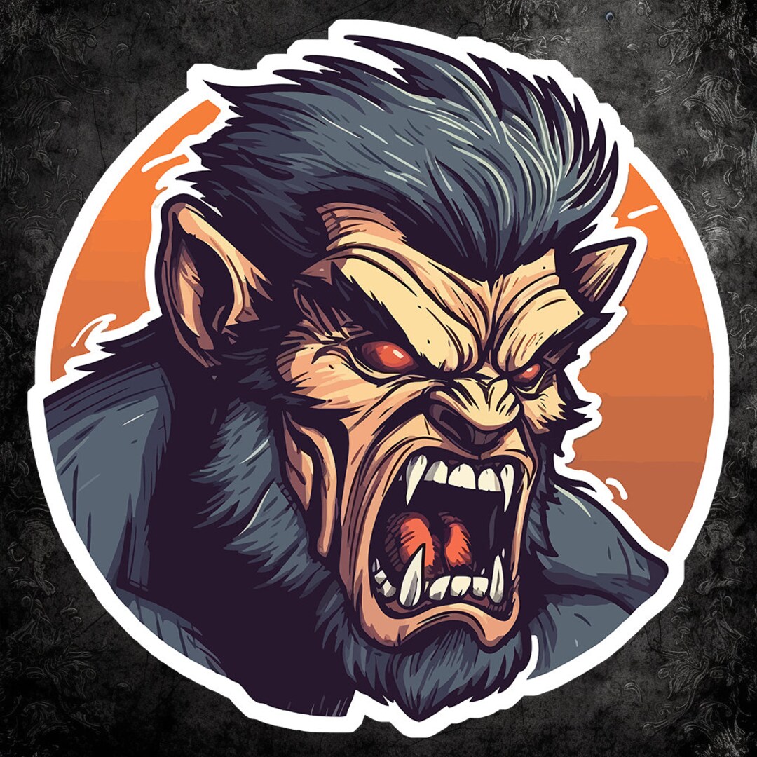 Vicious Werewolf Sticker - Ferocious Vinyl Decal for Laptops, Water ...