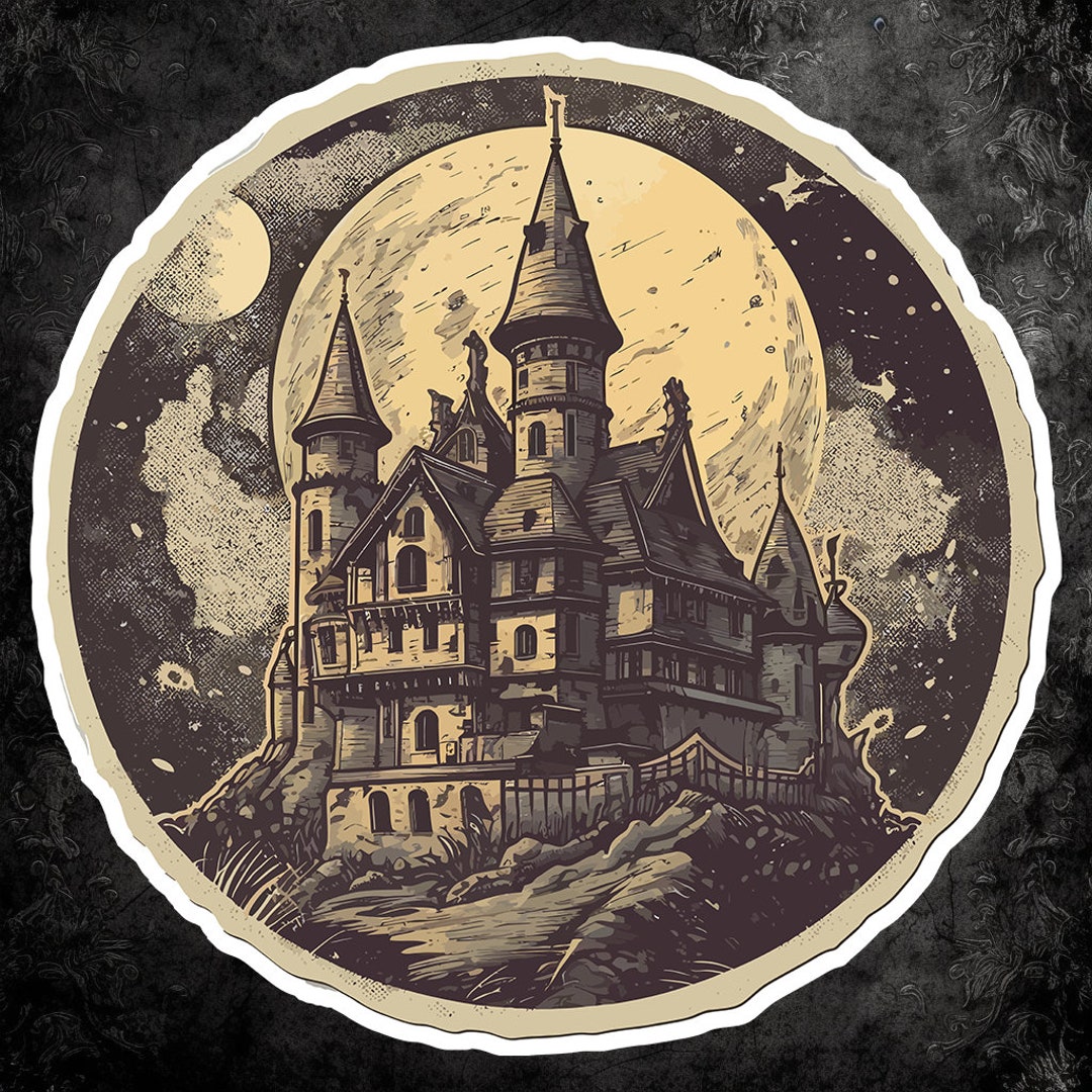 Mystic Mansion Sticker: Haunted House Vinyl Decal - Etsy