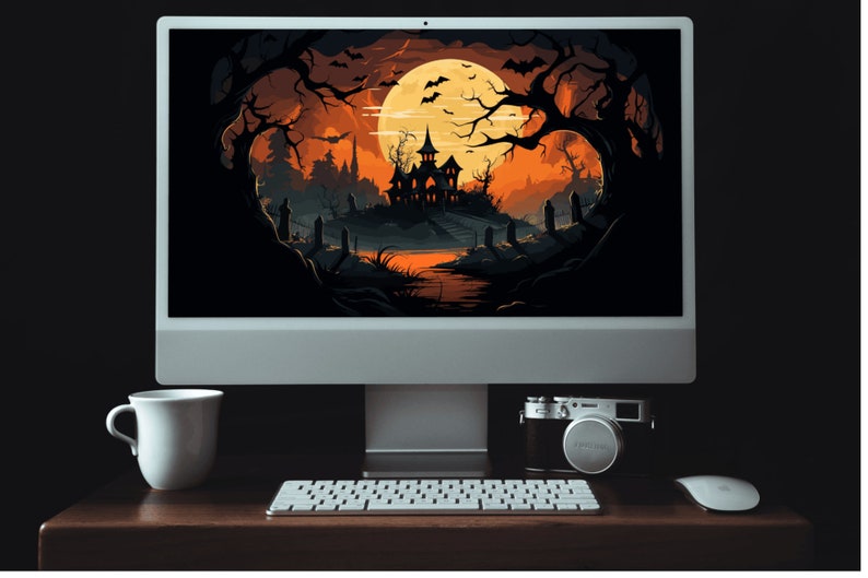 Desktop Wallpaper: Halloween Night - Dark Gothic Ambiance - Etsy Canada