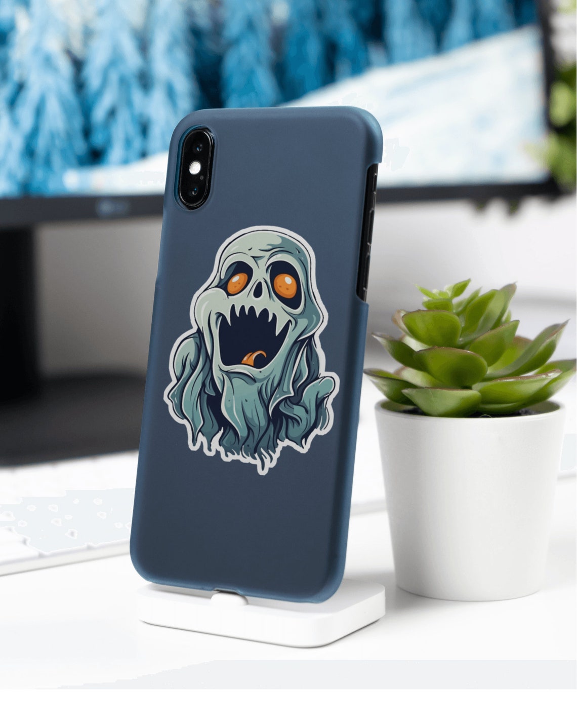 Howling Ghost Sticker Spooky Vinyl Decal for Laptops, Water Bottles ...