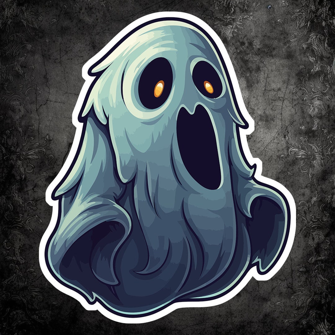 Haunting Ghost Sticker - Eerie Vinyl Decal for Laptops, Water Bottles ...