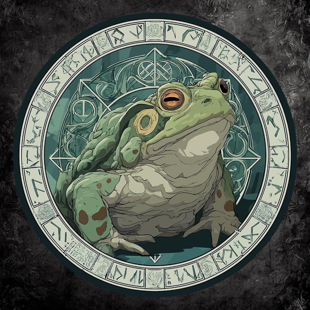 Frog Sigil Sticker – Witch’s Familiar Rune Symbol, Wiccan Pagan Magic ...