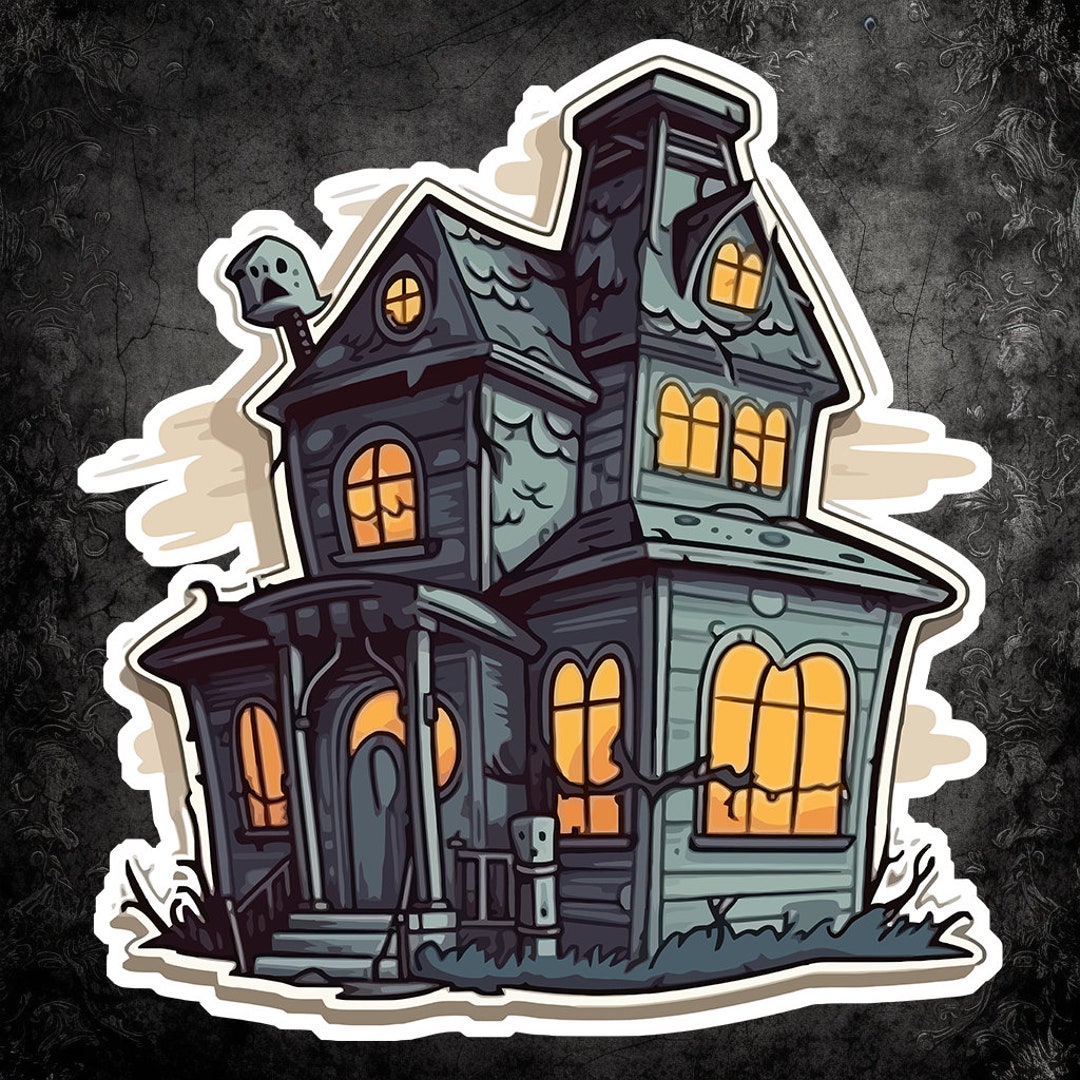 Spooky Specter Residence Sticker - Haunted House Decal, Ideal for ...