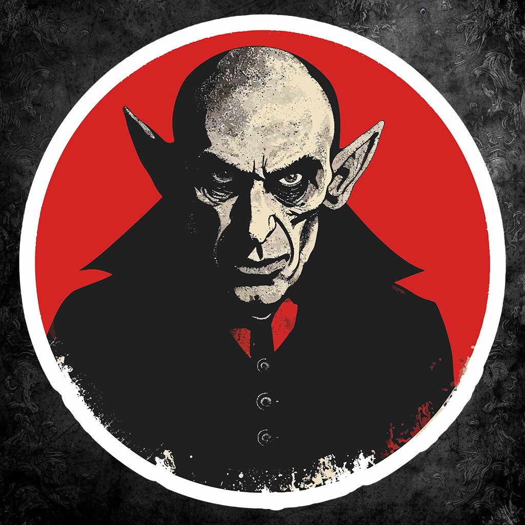 Silent Horror Icon - Nosferatu Count Orlok Sticker, Classic Vampire ...