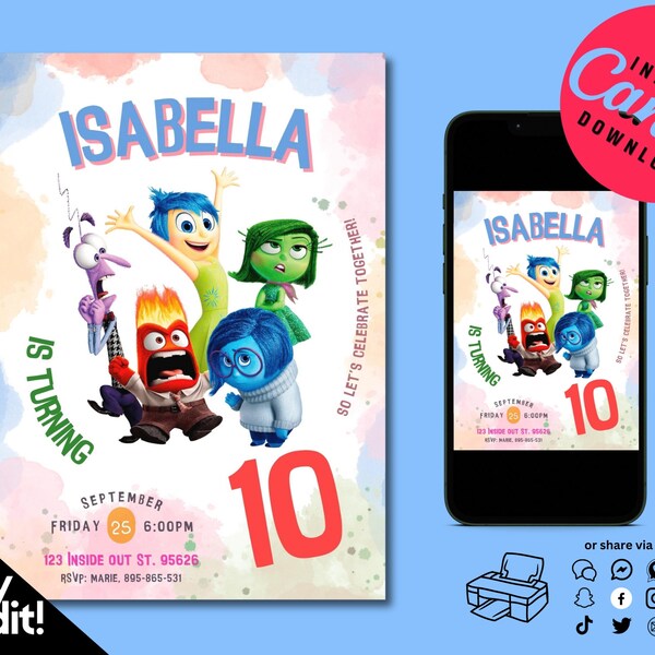 Inside Out Birthday - Etsy
