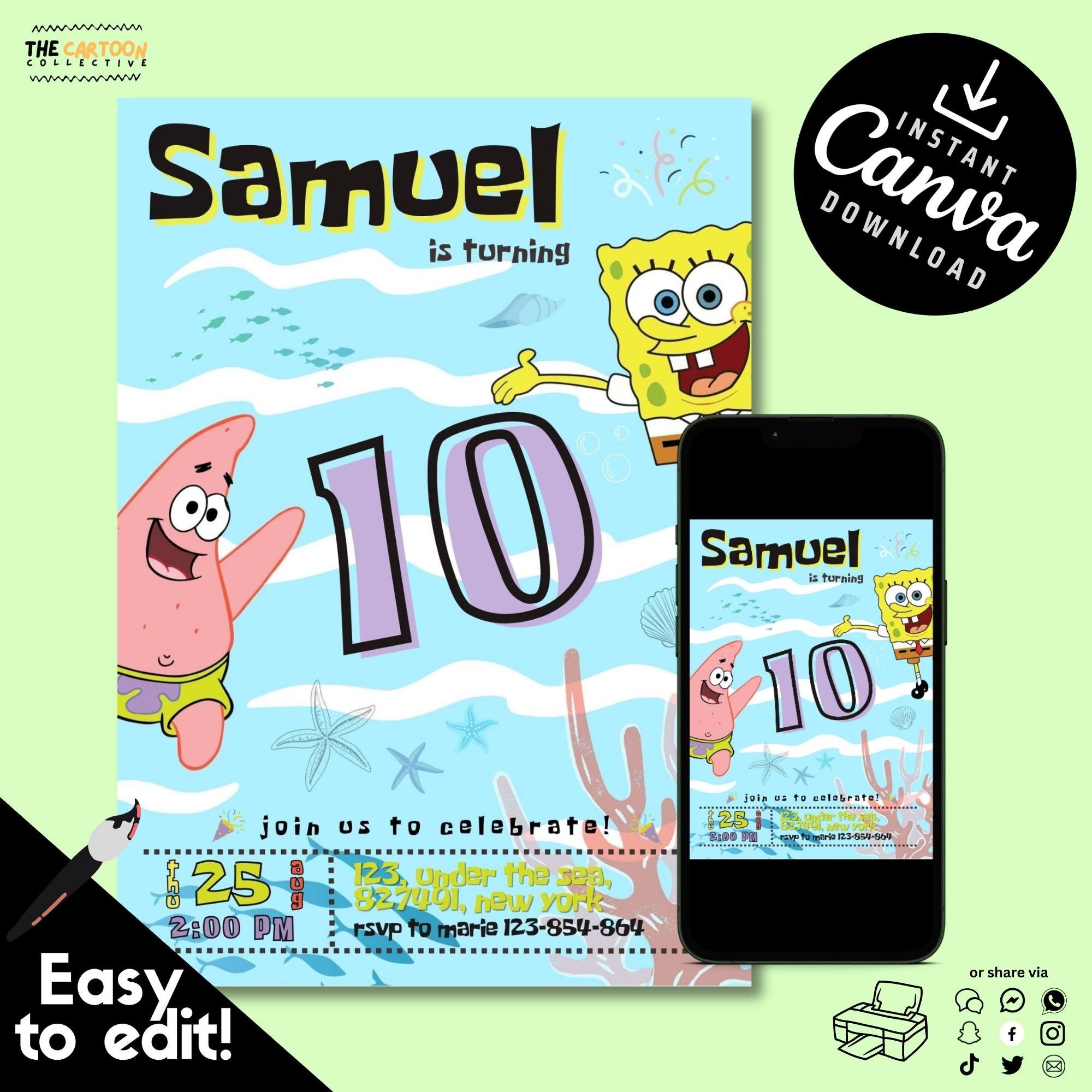 Printable Spongebob Invitations