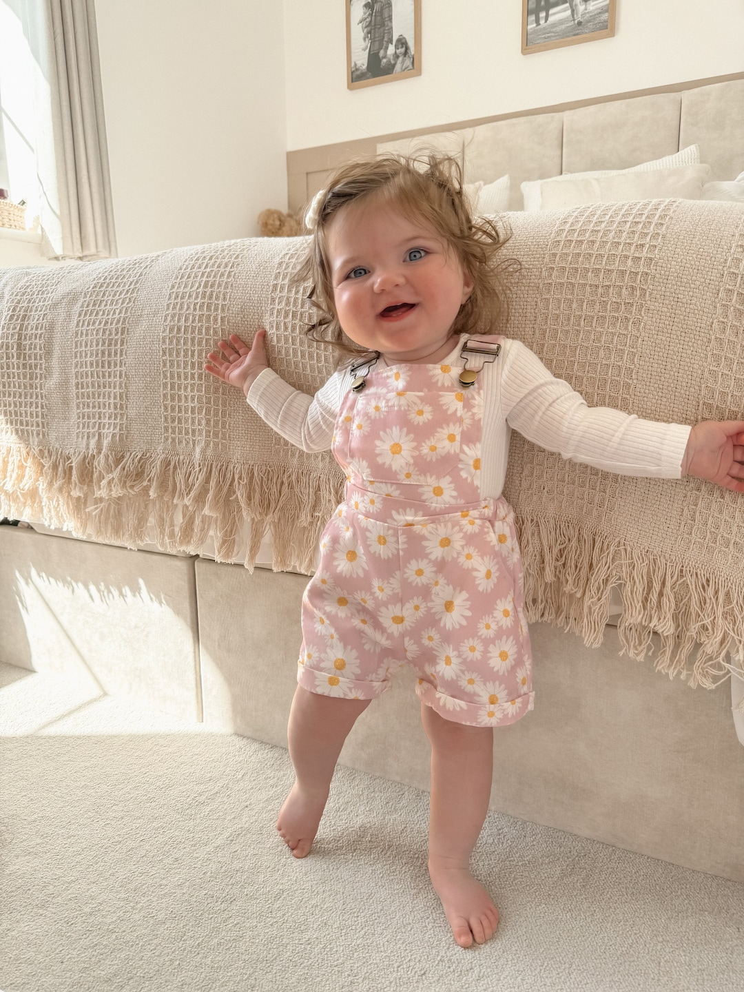 Baby& Toddler Daisy Dungarees , Girl Floral Spring Overalls , Girl ...