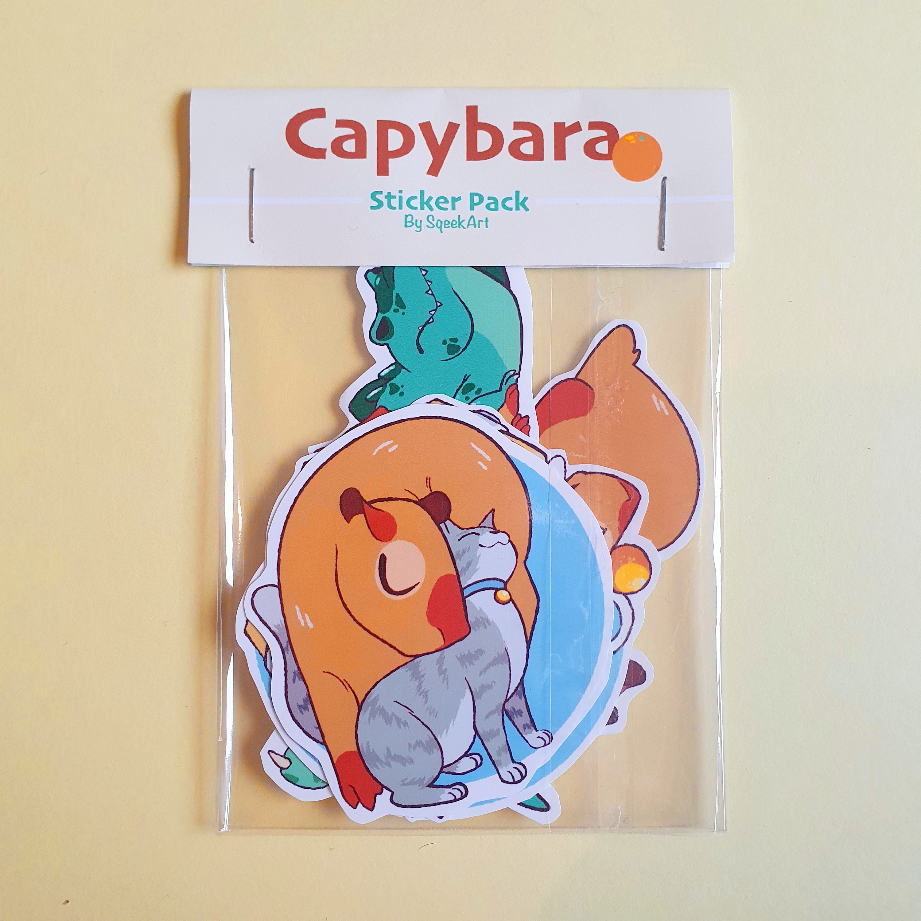 Capybara Vinyl Sticker Set of 6 - Etsy