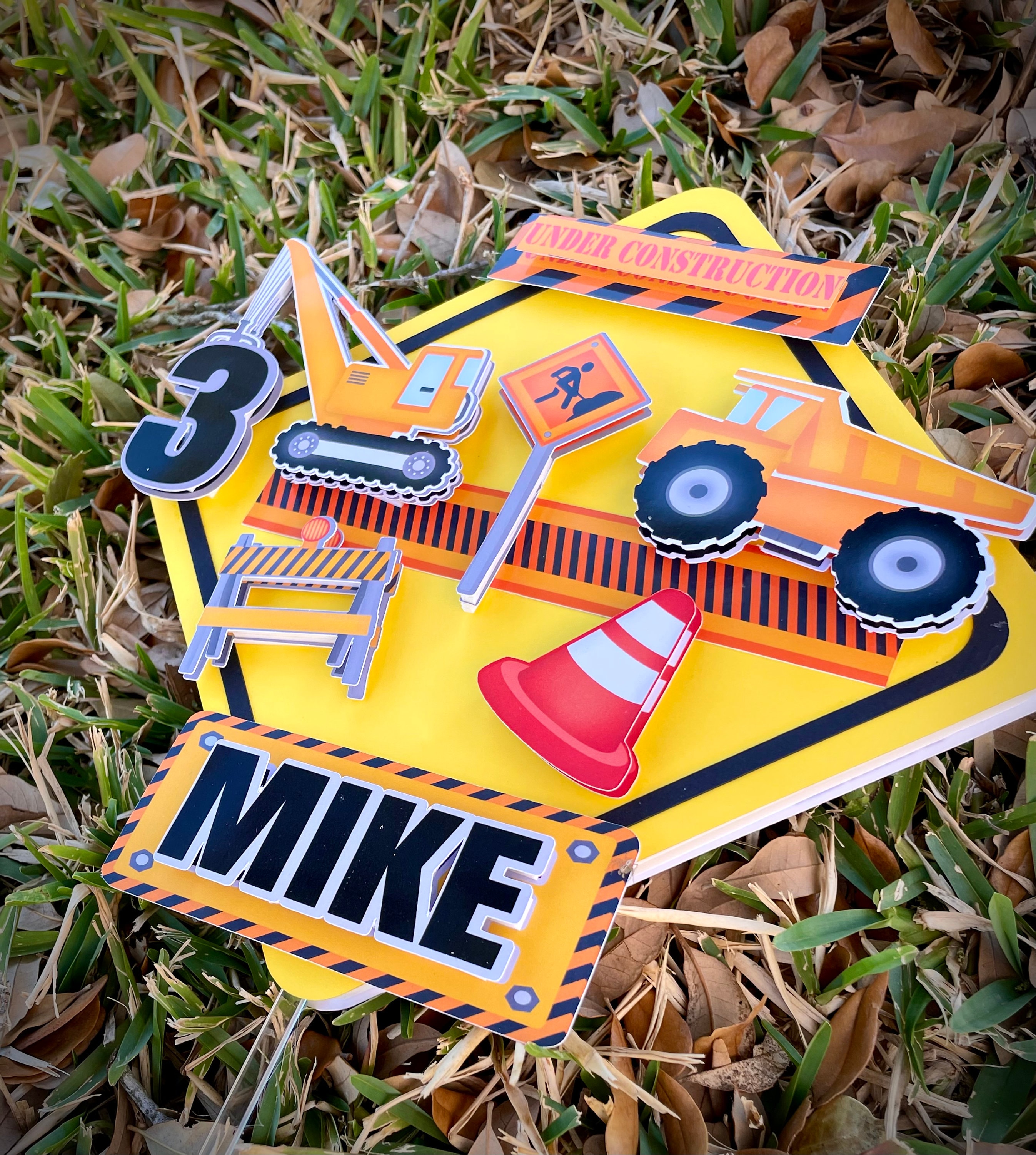 Construction Cake Topper/ Stop Construction Cake Topper - Etsy