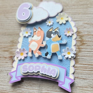 Blue Dog Luau Theme Cake Topper/ Custom Luau Party Decor / Bluey Luau ...