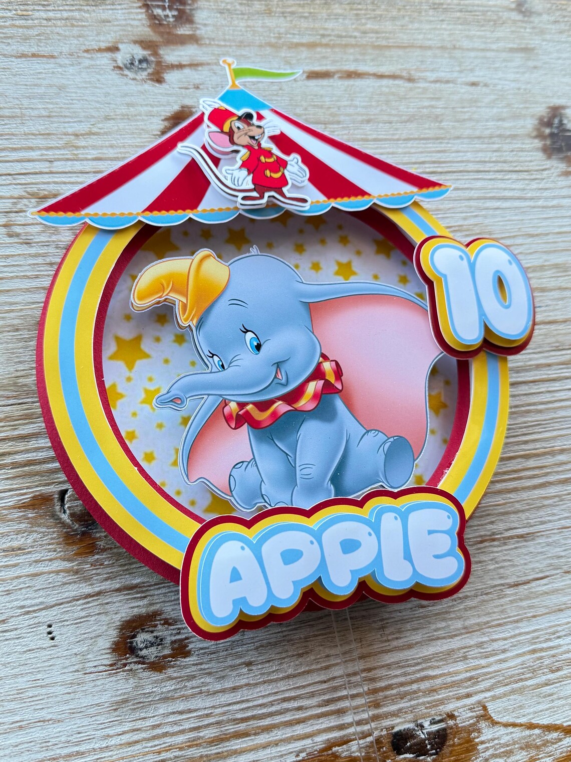 Dumbocustom Caketopper/custom Cake Topper/ Cake Topper/ Dumbo Theme ...
