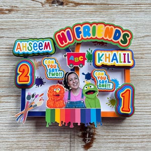 Ms Rachel Colorful Inspired Cake Topper/ms Rachel Paint Me Cake Topper ...