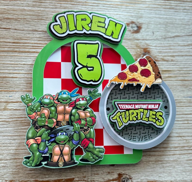 Custom Turtle Cake Topper/ Inspired Turtle Cake Topper/ Turtle Custom ...