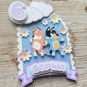 Blue Dog Luau Theme Cake Topper/ Custom Luau Party Decor / Bluey Luau ...