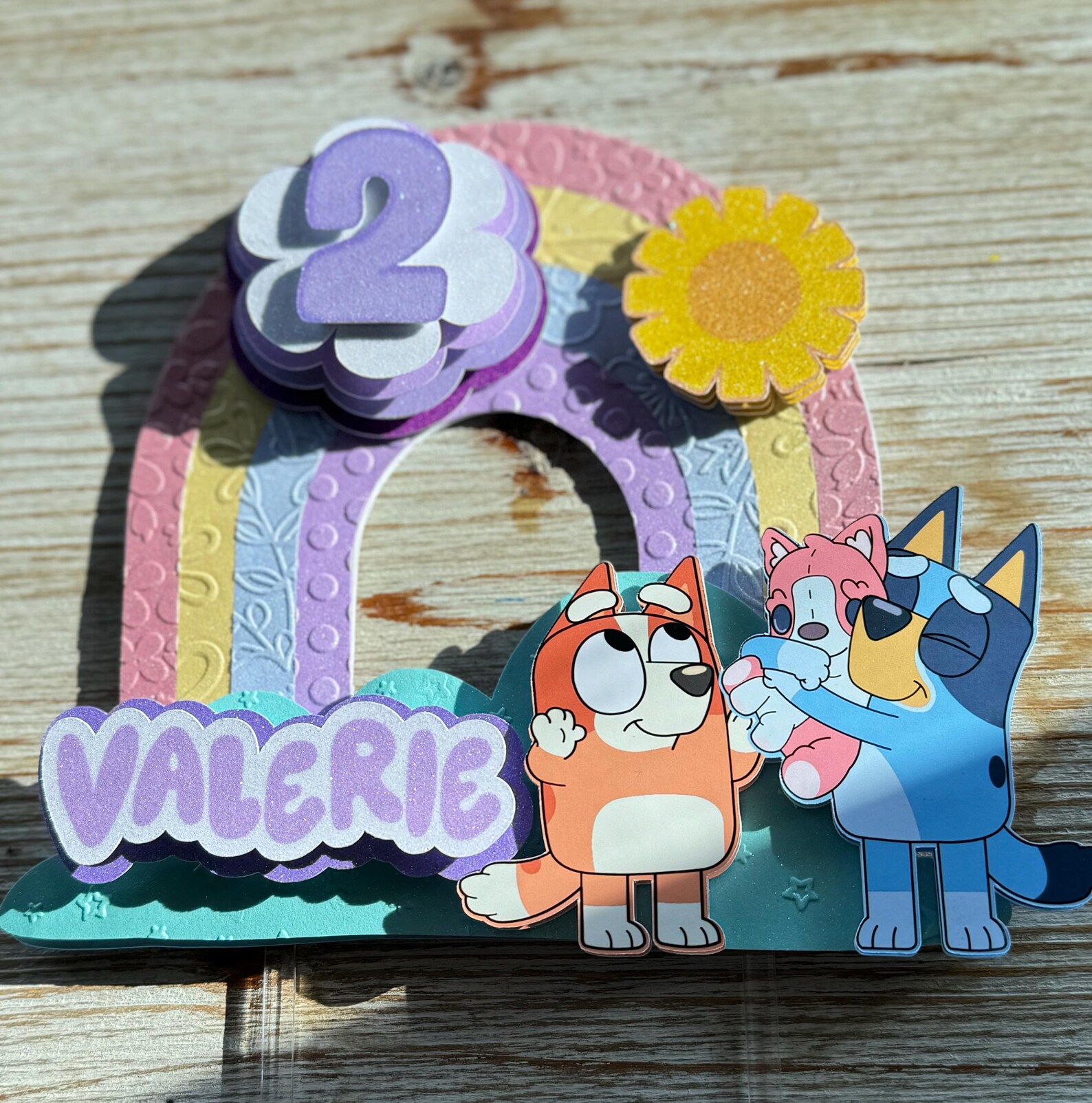 Rainbow Bluey Bingo Cake Topper / Bluey Inspired Cake Topper / Cake ...