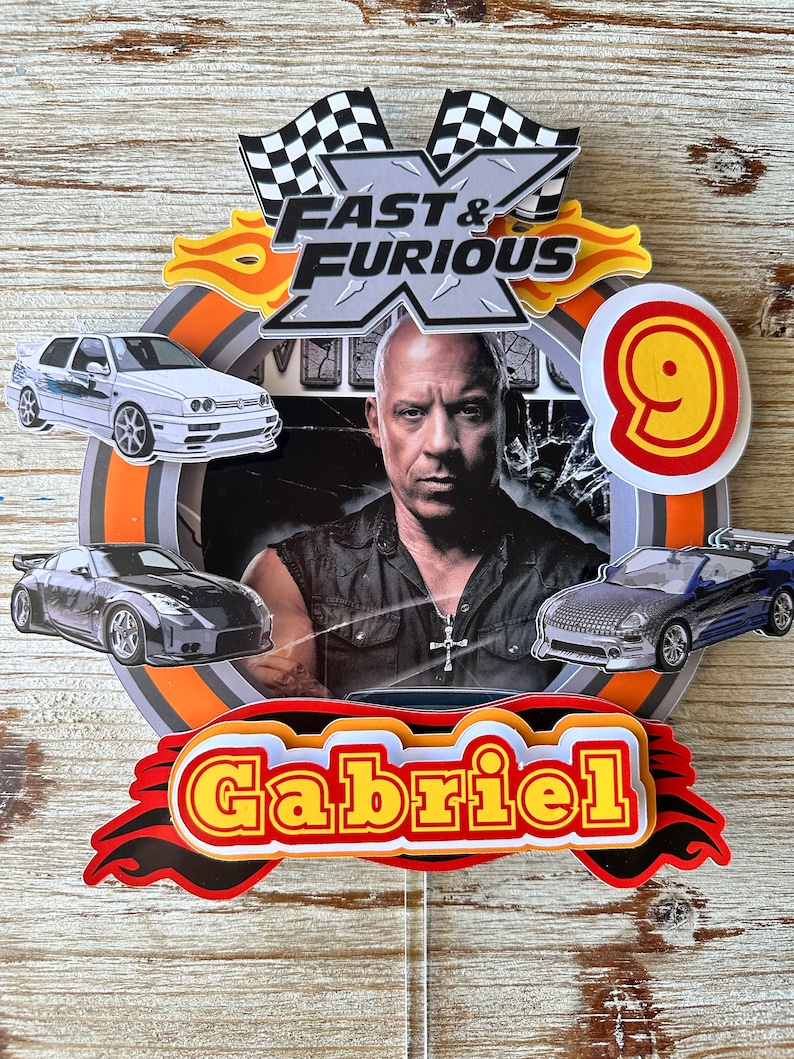Fast and Furious Cake Topper/ Custom Cake Topper/ Birthday Cake Topper ...